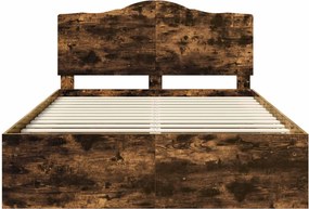 Rám postele Kouřový dub 140 x 190 cm Masivní borové dřevo 3413312