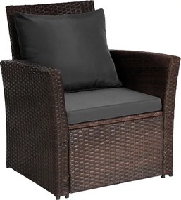Velaco Ratanový zahradní nábytek Lagos, 4 osoby, hnědý