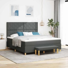 Postel s boxspringem s polštářem Tmavě šedá 200 x 180 cm textil 3344395