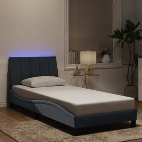 Rám postele s LED osvětlením bez matrace Hanko tmavě šedý 80 x 200 cm samet 3213746
