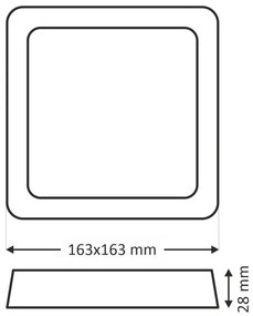 LED Stropní svítidlo LED/12W/230V 2700K 16,3x16,3 cm bílá