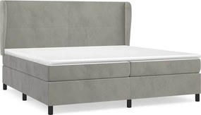 Box spring postel s matrací světle šedá 200x200 cm samet 3129111