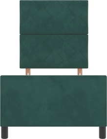 Postel s boxspringem s čelo Tmavě zelená 80 x 200 cm samet 3344972
