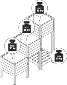 Tchibo - Vyvýšený schodový truhlík - barva: hnědá