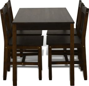 Dřevěný stůl se 4 židlemi, hnědá barva 241221