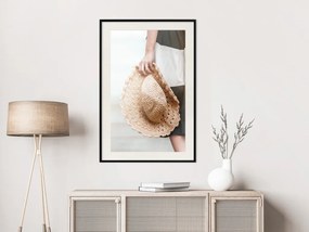 Plakát Nebeská Touha - letní kompozice s postavou ženy a kloboukem