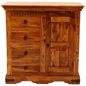 Indický nábytek - Komoda Jali s úložným prostorem 90x90x45 z indického masivu palisandr Ořech