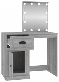 Toaletní stolek s LED šedý sonoma 90 x 50 x 132,5 kompozit - Default Title