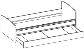 CASARREDO Postel 90x200 cm s ÚP VALENCIA dub sonoma