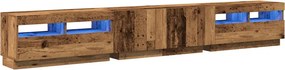 TV stolek s LED old wood 260x35x40 cm kompozitní dřevo 3329167