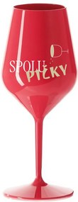 SPOLUPIČKY - červená nerozbitná sklenice na víno 470 ml