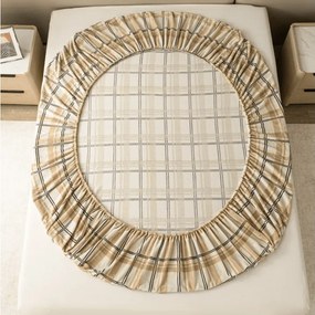 Prostěradlo mikroplyš PLAID 200x200 cm krémové