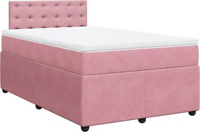 Box spring postel s matrací růžová 120 x 200 cm samet 3290027