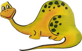 AMADEA Dřevěný magnet dinosaurus, 12 cm