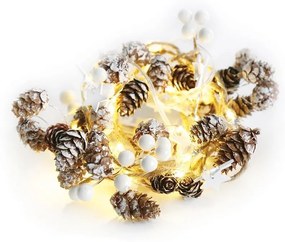 ACA DECOR Vánoční LED řetěz Šiška - bílá - 180cm