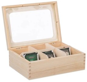 Dřevěná krabička s plexisklem 20 | 6 přihrádek