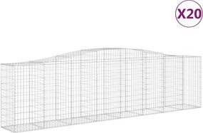 Klenuté gabionové koše 20ks 400x50x100/120cm pozinkované železo 3145966