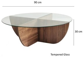 Designový konferenční stolek Balesego 90 cm vzor ořech
