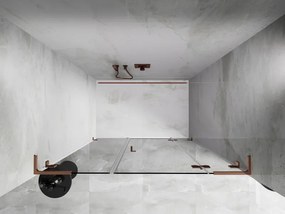 Mexen Lunar L, výklopné pravé sprchové dveře 130 cm, 8mm čiré sklo, růžové zlato profil, 834SL-130-050-60-00-P
