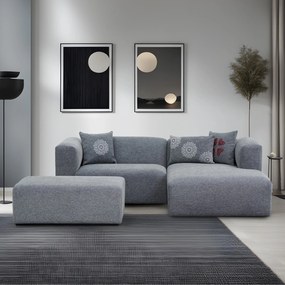 Hanah Home Hanah Home Rohová pohovka LINDEN MINI pravá šedá