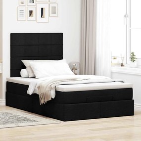 Osmanský rám postele s matrací černá 120x190 cm textil 3313991