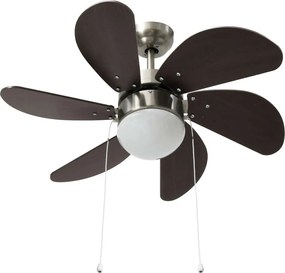 vidaXL Stropní ventilátor se světlem 76 cm světle hnědý [51489] Barva: tmavě hnědá