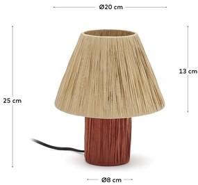 Stolní lampa v přírodní a terakotové barvě (výška 25 cm) Pulmi – Kave Home
