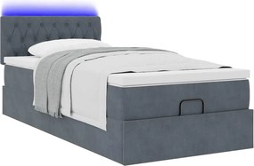 Osmanský rám postele s matrací tmavě šedá 90x200cm samet 3312669