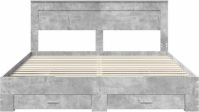 Rám postele s čelo Betonově šedá 200 x 200 cm Kompozitní dřevo 3409955