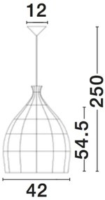 Rustikální lustr Destin 42 světlá šedá