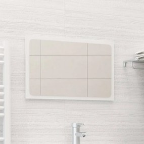 vidaXL Koupelnové zrcadlo bílé vysoký lesk 60x1,5x37 cm dřevotříska