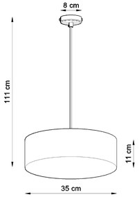 Závěsné svítidlo Arena, 1x šedé plastové stínítko, (bílý plast), (fi 35 cm)