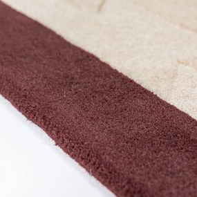 Vínový/v přírodní barvě ručně tkaný vlněný koberec 120x170 cm Apex Border Wool – Flair Rugs