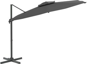 vidaXL Konzolový slunečník s dvojitou stříškou antracitový 400x300 cm [319948]