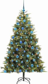 Umělý sklopný vánoční stromeček s kužely Zelená 180 cm 3395096