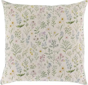 Béžový povlak na polštář s květy Aix Wild Flowers - 60*60 cm