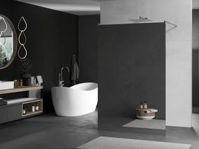 Mexen Kioto, sprchová zástěna Walk-In 100 x 200 cm, 8mm sklo vzor zrcadlo, broušená ocel profil, 800-100-002-97-50