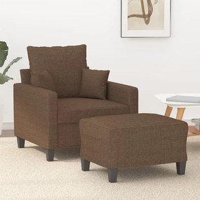 Křeslo s podnožkou hnědé 60 cm textil 3201084