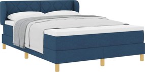 Postel s boxspringem s čelo Modrá 160 x 200 cm textil 3340289