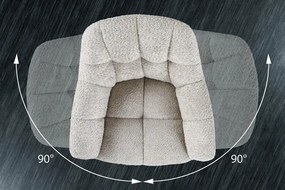 Designová otočná židle Vallerina šedo-béžová
