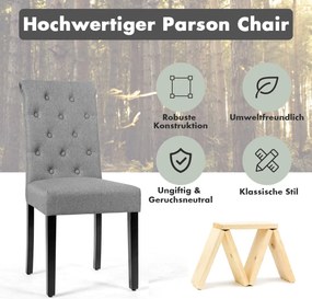 Costway Sada 2 knoflíkových všívaných jídelních židlí Polstrované