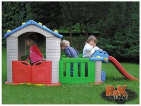 RkToys zahradní domeček + skluzavka