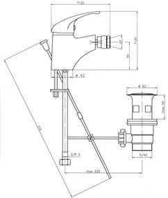 Novaservis Titania Iris Bidetová baterie s výpustí, chrom, 92011,0