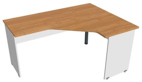 Stůl ergo levý 160*120 cm - Hobis Gate GEV 60 L Dekor stolové desky: olše, Dekor lamino podnože: bílá, Barva nohy: černá