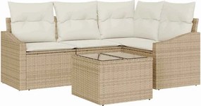 Set pohovek 5 ks Béžová polyratan 3346711