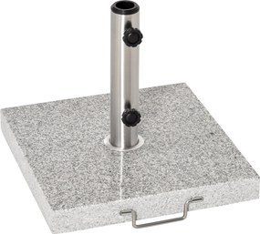 Outsunny Stojan na slunečníky z nerezové oceli se rukojetí, polokulový držák slunečníků, zátěž pro slunečníky Ø3.8-Ø4.8 cm, pro balkon, terasu, zahrad