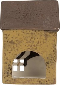 Zelený keramický domek na čajovou svíčku Lamont - 10*7*14 cm