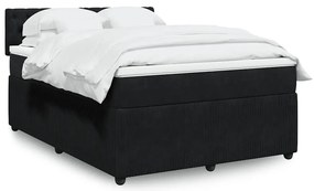 Box spring postel s matrací černá 160x200 cm samet 3287790