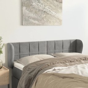 Čelo postele typu ušák světle šedé 147x23x78/88 cm samet 3117192