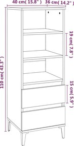 vidaXL Skříň highboard 40 x 36 x 110 cm kompozit [821251] Barva: Bílá